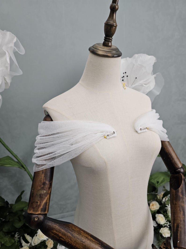 Glitter Detachable Wedding Dress Straps, Detachable Bridal Tulle Straps ...