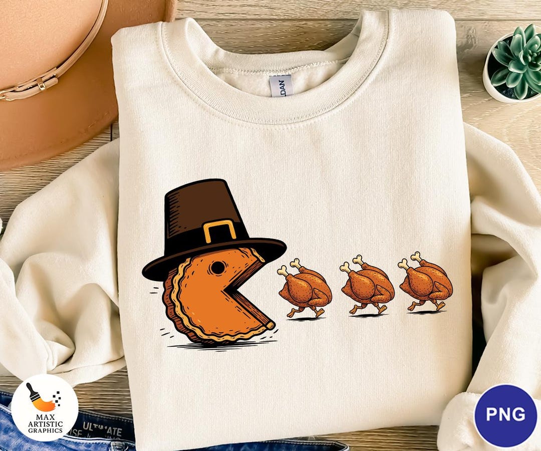 Thanksgiving Pie Chasing Turkey PNG, Video Game Eating Turkey PNG ...