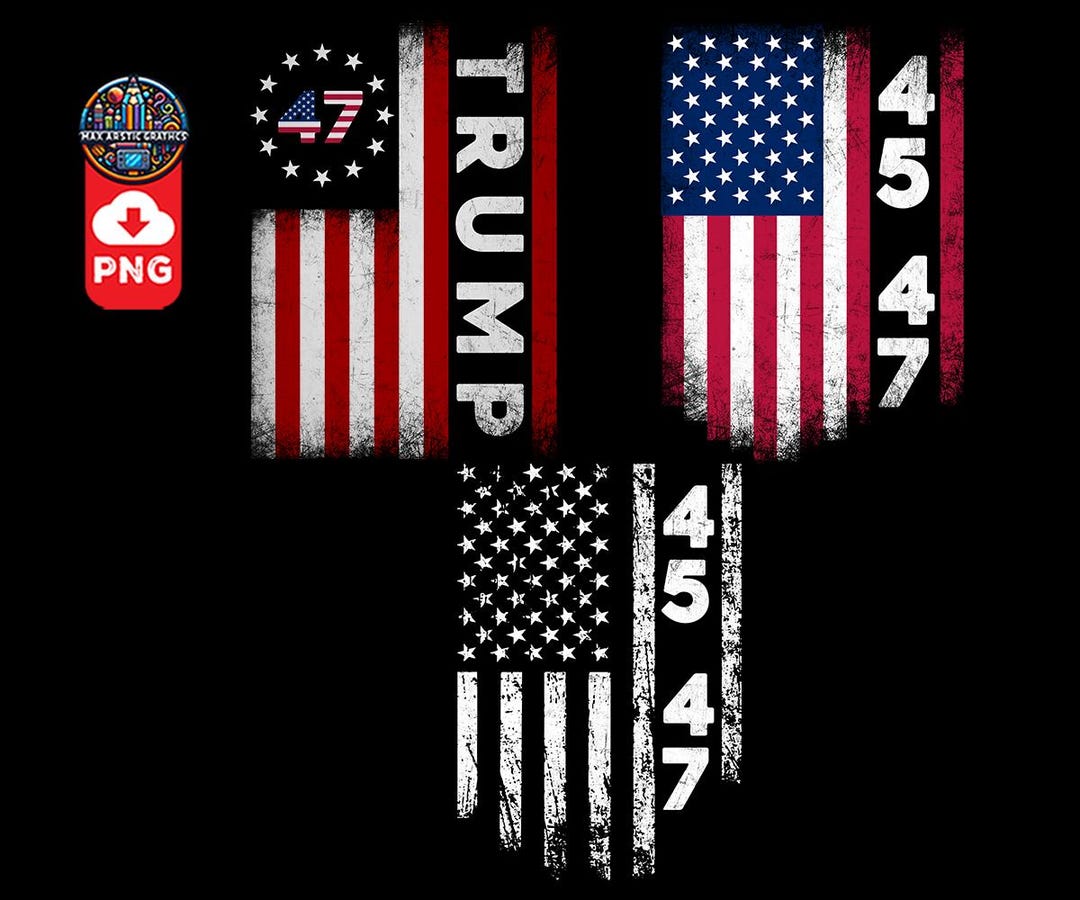 Trump 2024 American Flag PNG Bundle (digital Download) - Etsy