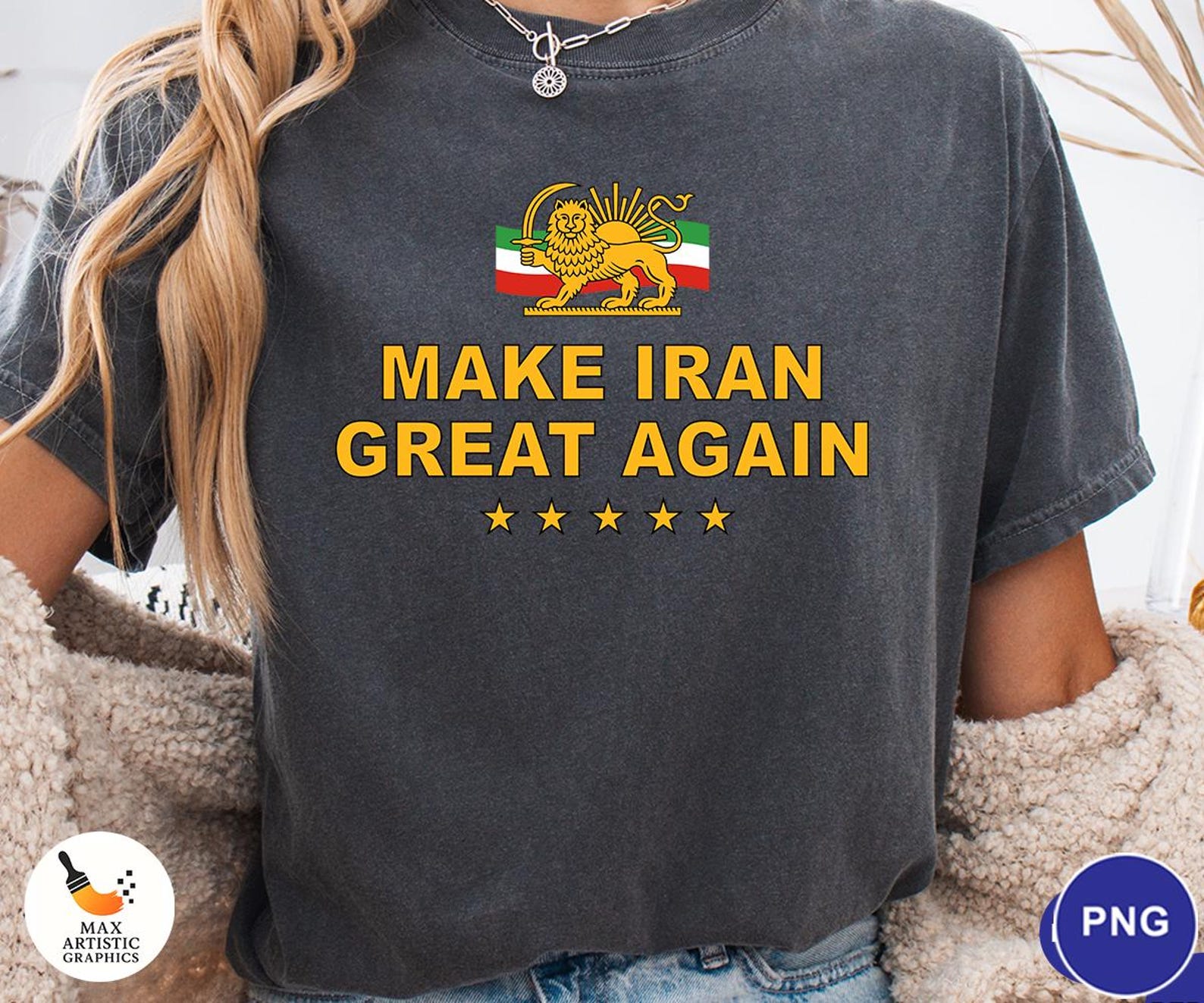 Make Iran Great Again PNG, MIGA Lion and Sun Flag Design, Persian ...