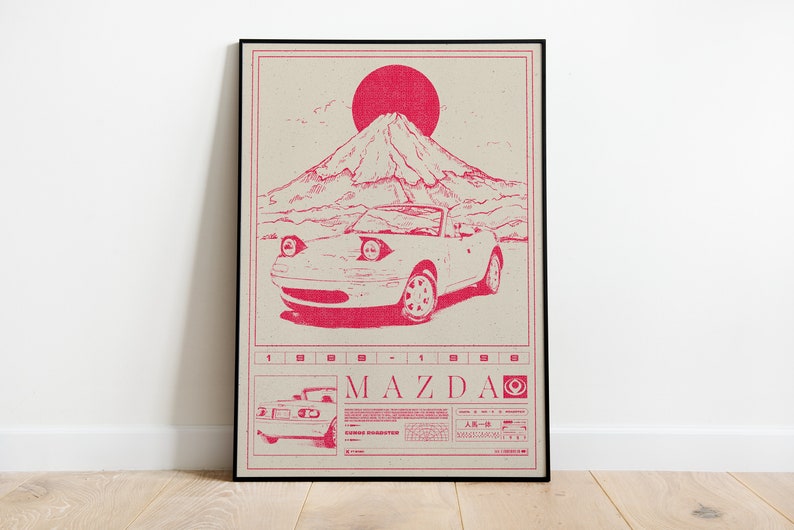 Mazda MX5 Miata Poster L Digital Art L Digital Design L Printable L ...