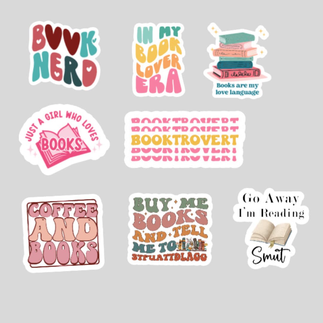 Book Lovers Sticker Pack, Reader Stickers, Stickers, Sticker Pack, Cute ...