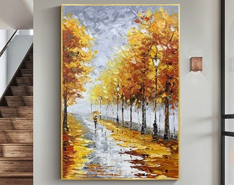 Minimalist Tree Oil Painting on Canvas Large Wall Art - Etsy