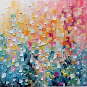 Colorful Abstract Texture Oil Painting on Canvas, Extra Large Wall Art ...