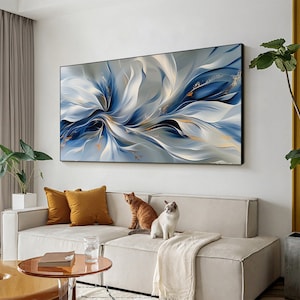 Abstract Blossom Floral Oil Painting on Canvas, Large Original Textured ...