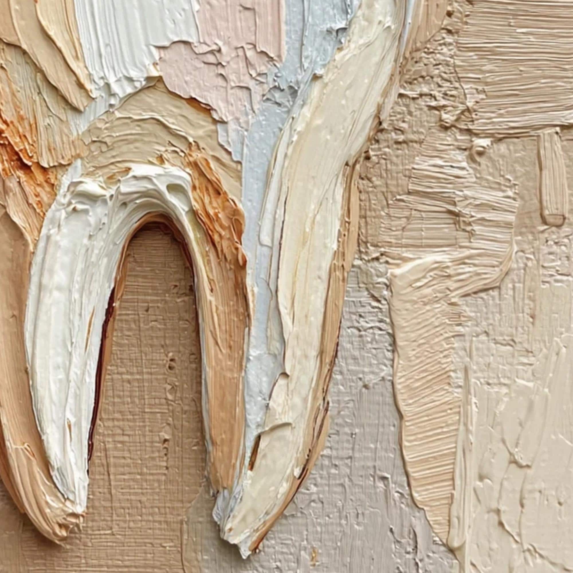 Textured Tooth Painting for Dental Office Decor, Impasto Molar Art, 3D ...