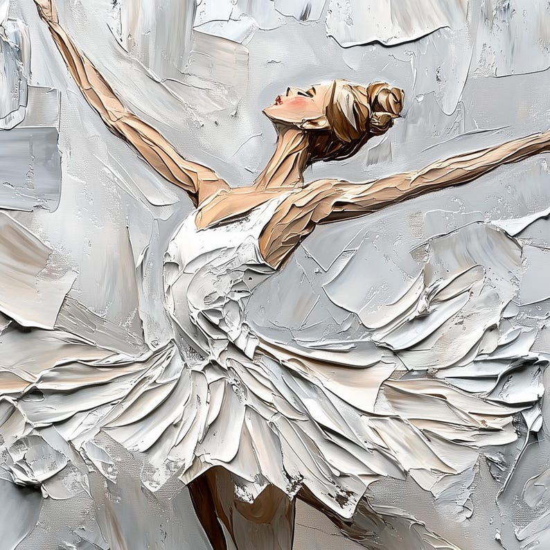 Textured Ballerina Oil Painting, Large Abstract Cubist Art - Etsy