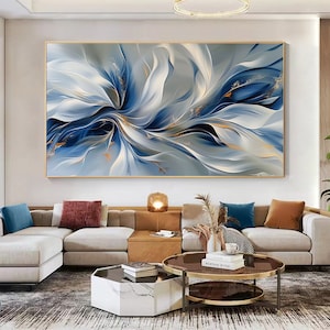 Abstract Blossom Floral Oil Painting on Canvas, Large Original Textured ...