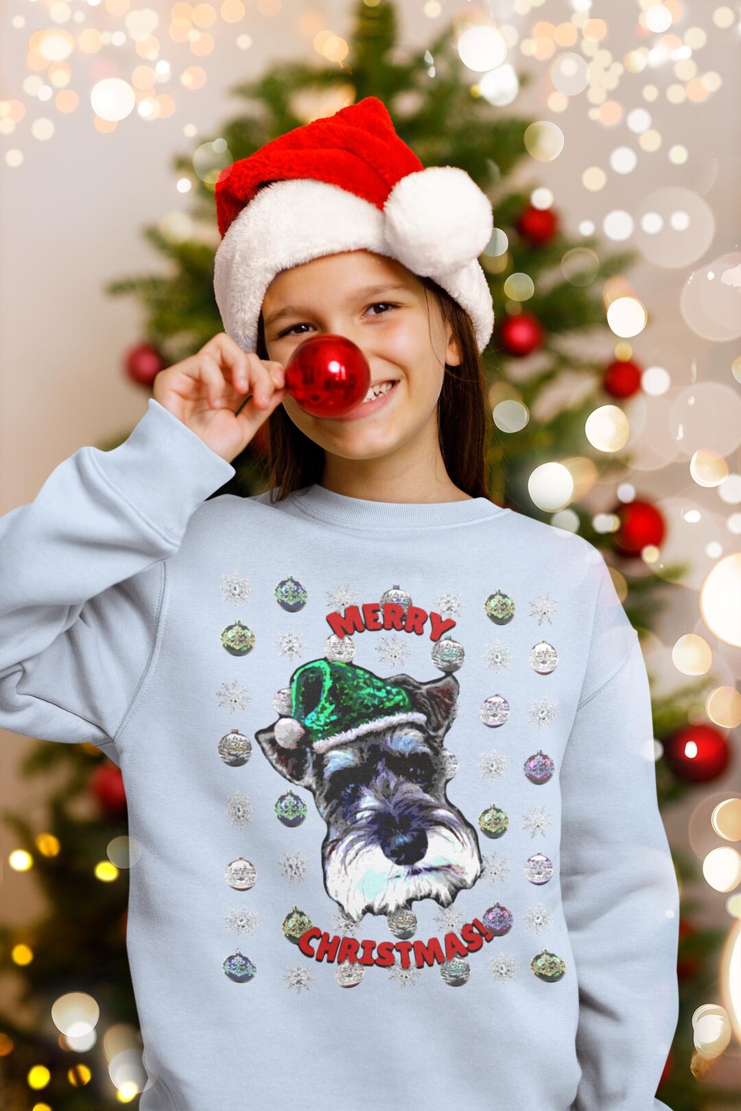 Miniature Schnauzer Dog Christmas Sweatshirt, Holiday Xmas Jumper ...