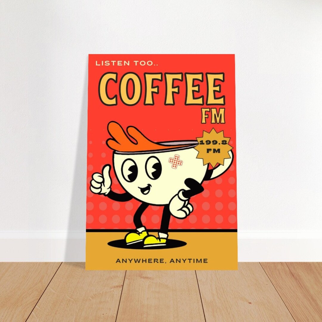 Coffee FM Poster - Etsy