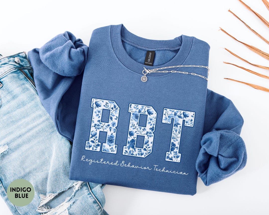 RBT Sweatshirt, Floral Registered Behavior Technician Crewneck, RBT ...