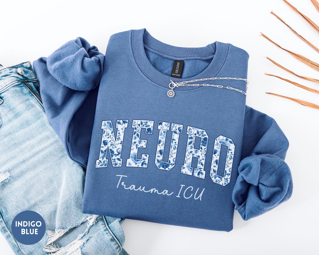 Neuro Trauma ICU Sweatshirt, Floral Neurotrauma Nurse Crewneck, Trauma ...