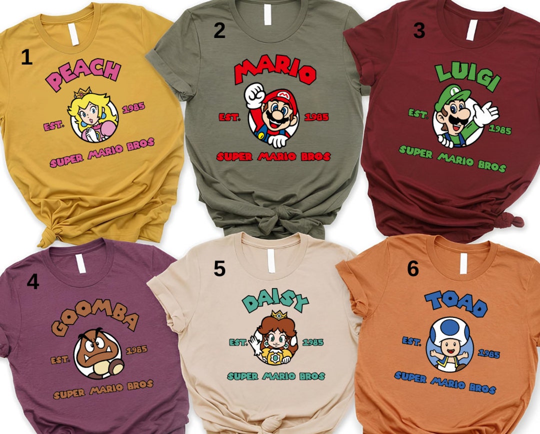 Super Mario Character Shirt, Super Mario Bros Shirt, Super Mario World ...