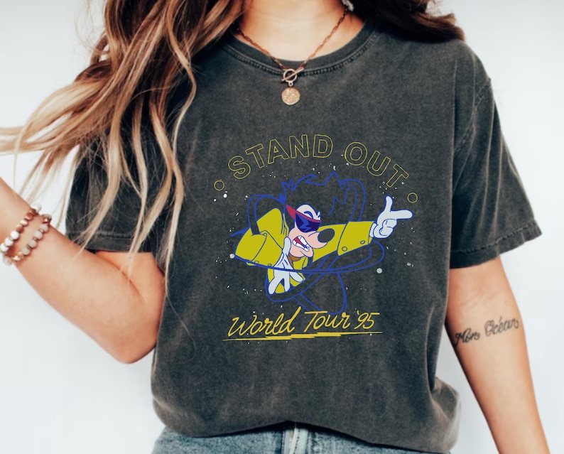 Disney 90s A Goofy Movie Powerline Stand Out World Tour 95 Shirt,max ...