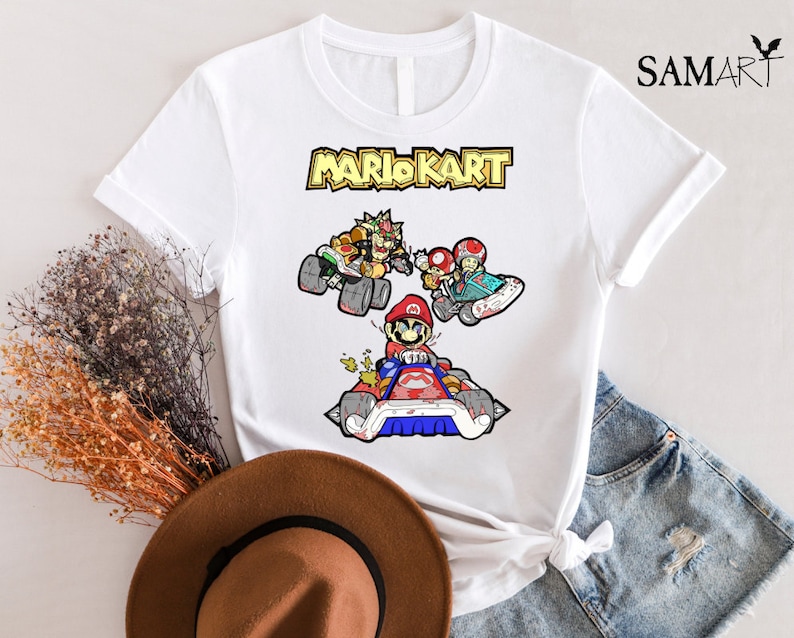 Super Mario Bros Kart Shirt, Super Mario Bowser Shirt, Video Game Shirt ...