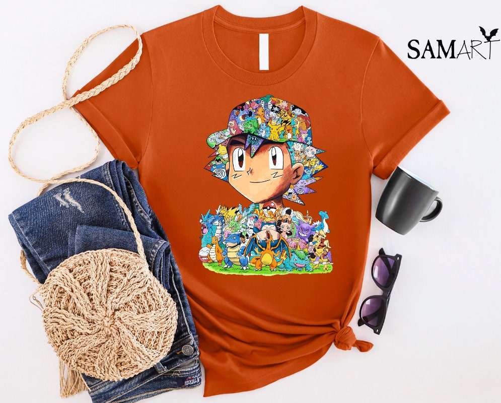 Pokemon Shirt, Pokemon Ash Ketchum Shirt, Soft Cotton Graphic Shirt ...