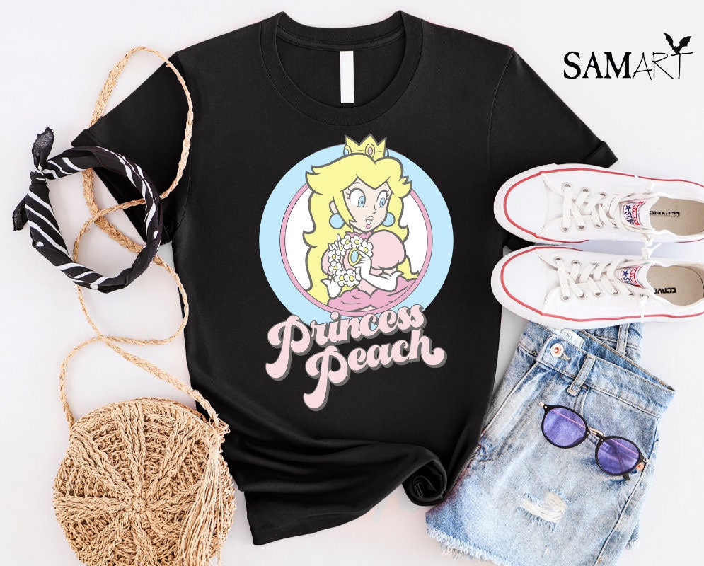 Princess Peach Shirt,princess Peach Crown Shirt, Super Mario Princess ...