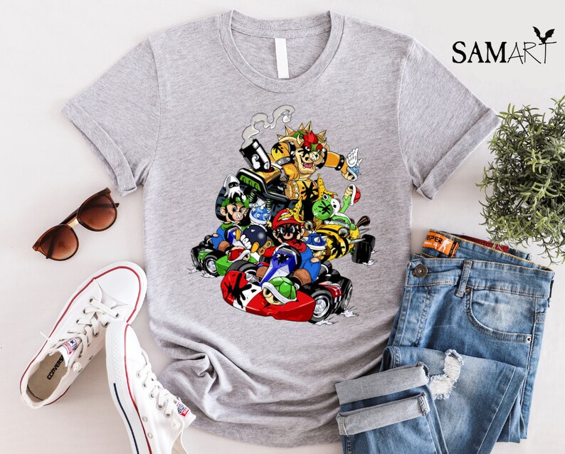 Super Mario Bros Kart Shirt, Super Mario Bowser Shirt, Video Game Shirt ...