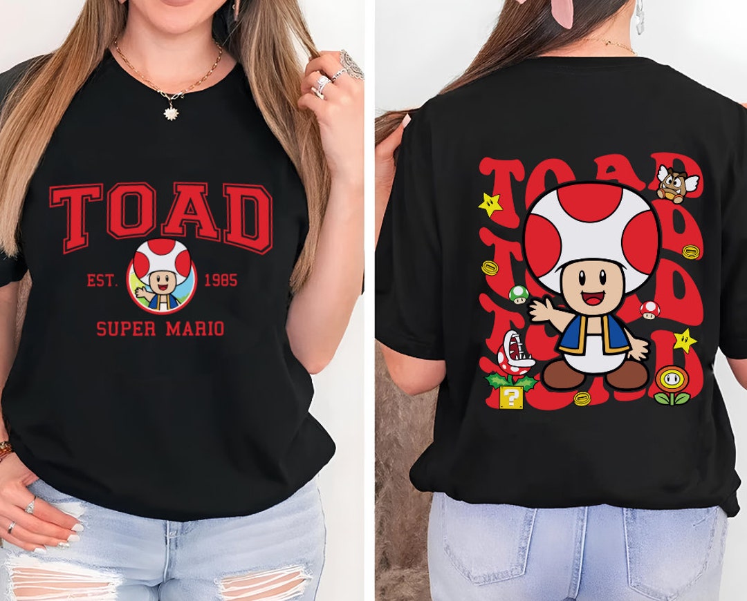 Toad Super Mario Two-sided Shirt, Mario Toad Shirt, Mario and Toad ...