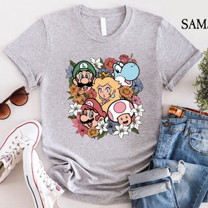 Super Mario Floral Shirt,super Mario Bros Shirt,super Mario World Shirt ...