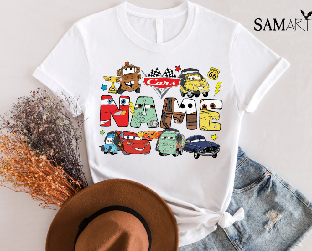 Cars Custom Name Shirt, Disney Pixar Cars Personalized Name Shirt ...
