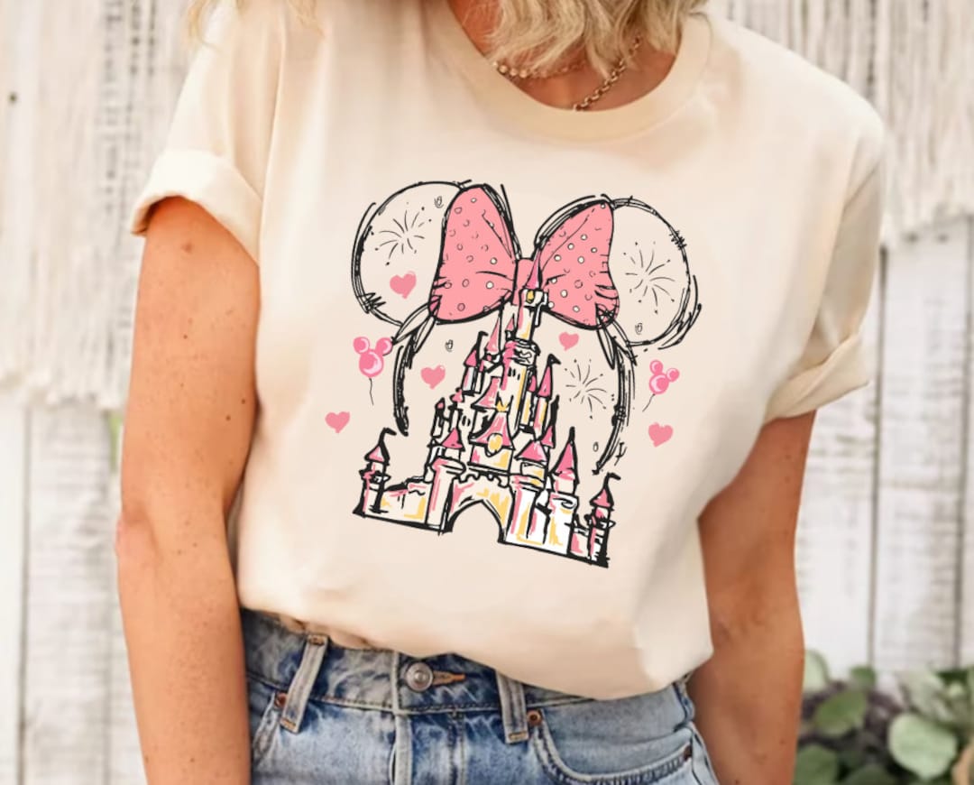 Camisa Disney Pink Castle, Castillo de acuarela de Disney, Camisa Magic ...
