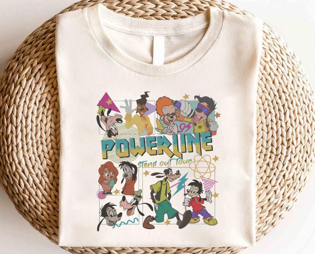 Disney 90s A Goofy Movie Powerline Stand Our Tour 95 Shirt, Max Roxanne ...