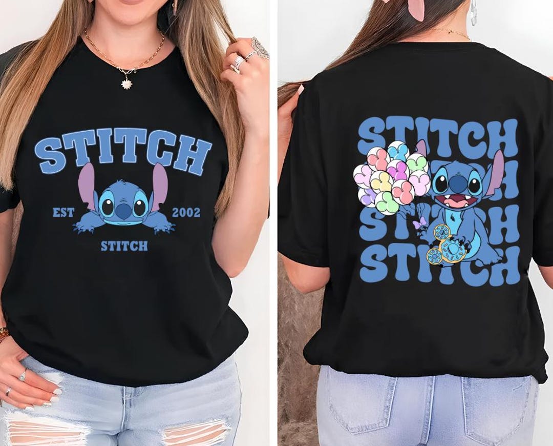 Disney Stitch Est. 2002 Two-sided Shirt, Cute Stitch Lover Tee, Disney ...