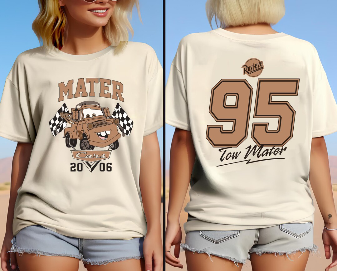 Disney Two Sided Tow Mater Cars Shirt, Pixar Mater Shirt, Piston Cup ...