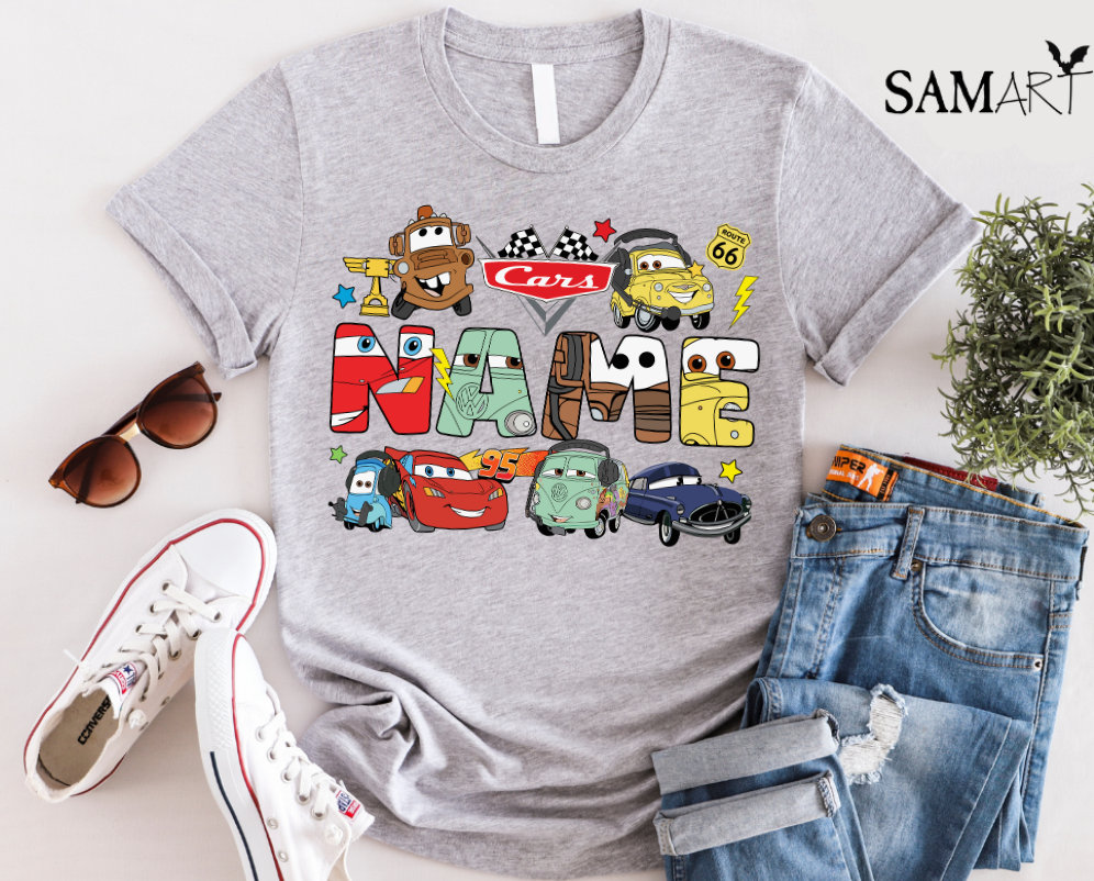 Cars Custom Name Shirt, Disney Pixar Cars Personalized Name Shirt ...