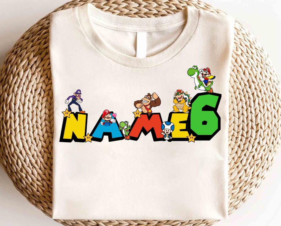 Custom Name Super Mario Shirt, Super Mario Character Shirt, Mario ...
