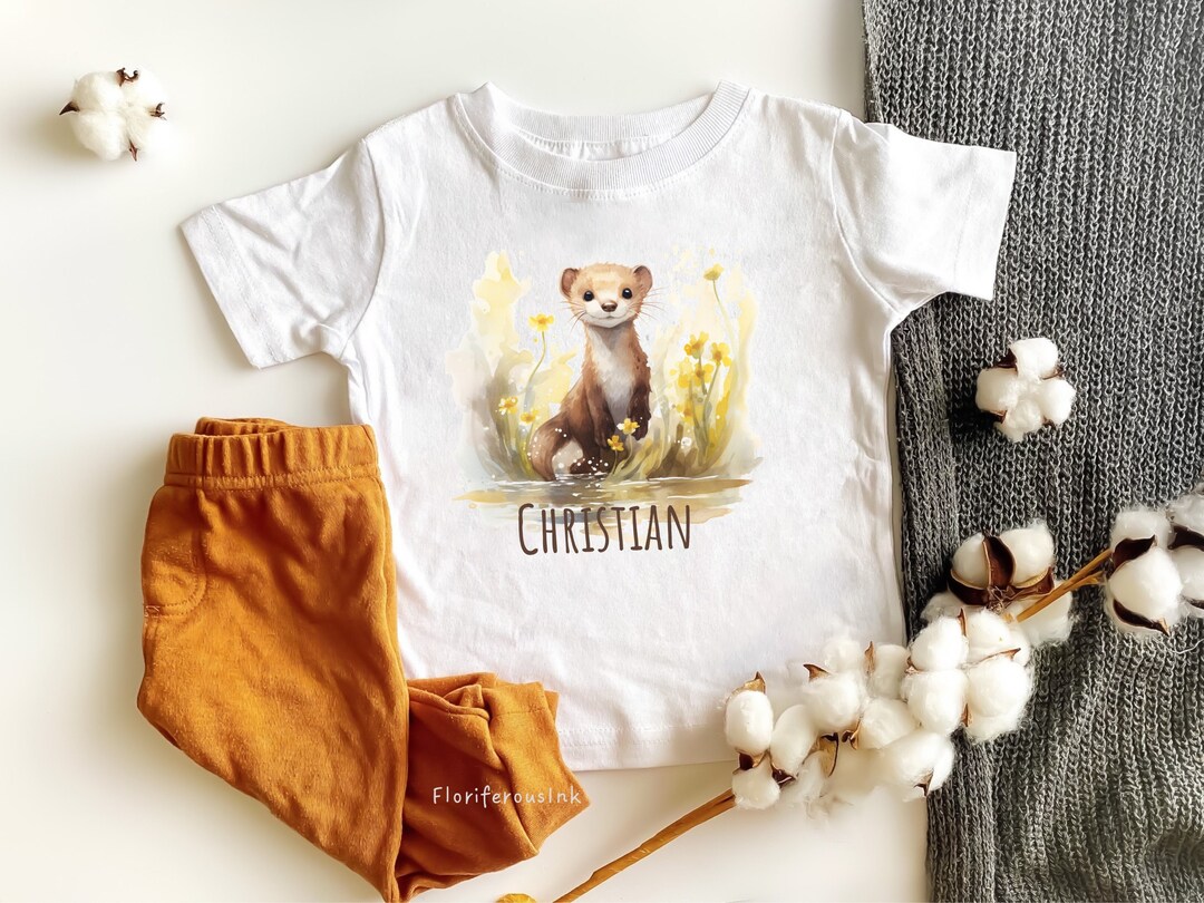 Personalized Stoat Tshirt Gift for New Baby Girl Birthday Shirt Custom ...