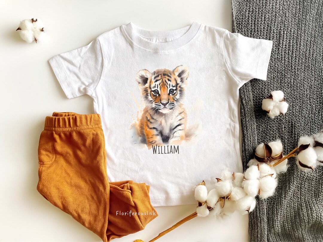 Personalized Baby Tiger Tshirt Gift for Boy Birthday Shirt Toddler ...