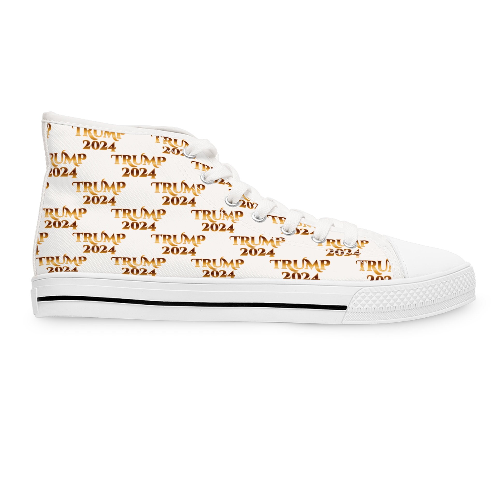 Trump 2024 High Top Sneakers for Women Gift for Trump Girl Gold Hi Top ...