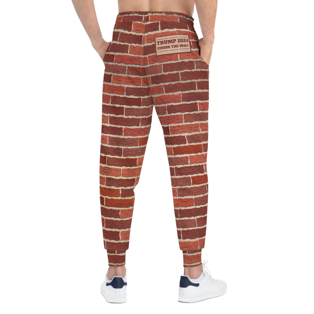 Trump 2024 Finish the Wall Brick Joggers, Brick Wall Sweat Suit Outfit ...