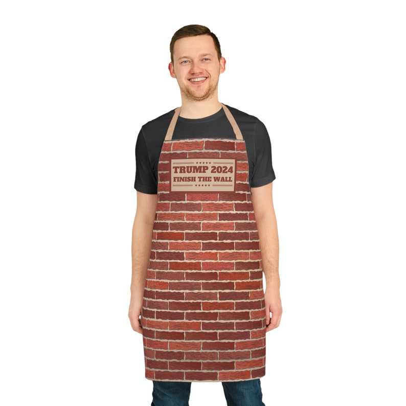 Trump 2024 Finish the Wall Brick Pattern Apron, MAGA Republican Gift ...