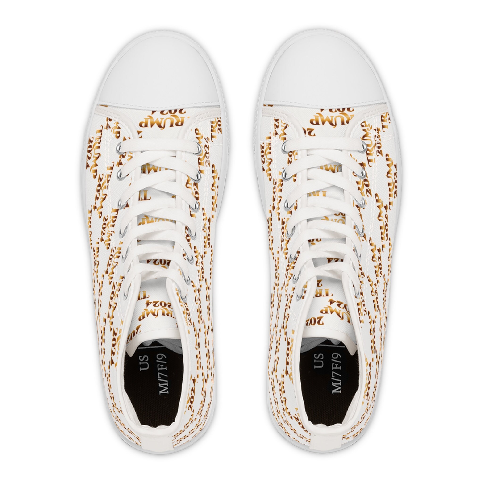 Trump 2024 High Top Sneakers for Women Gift for Trump Girl Gold Hi Top ...