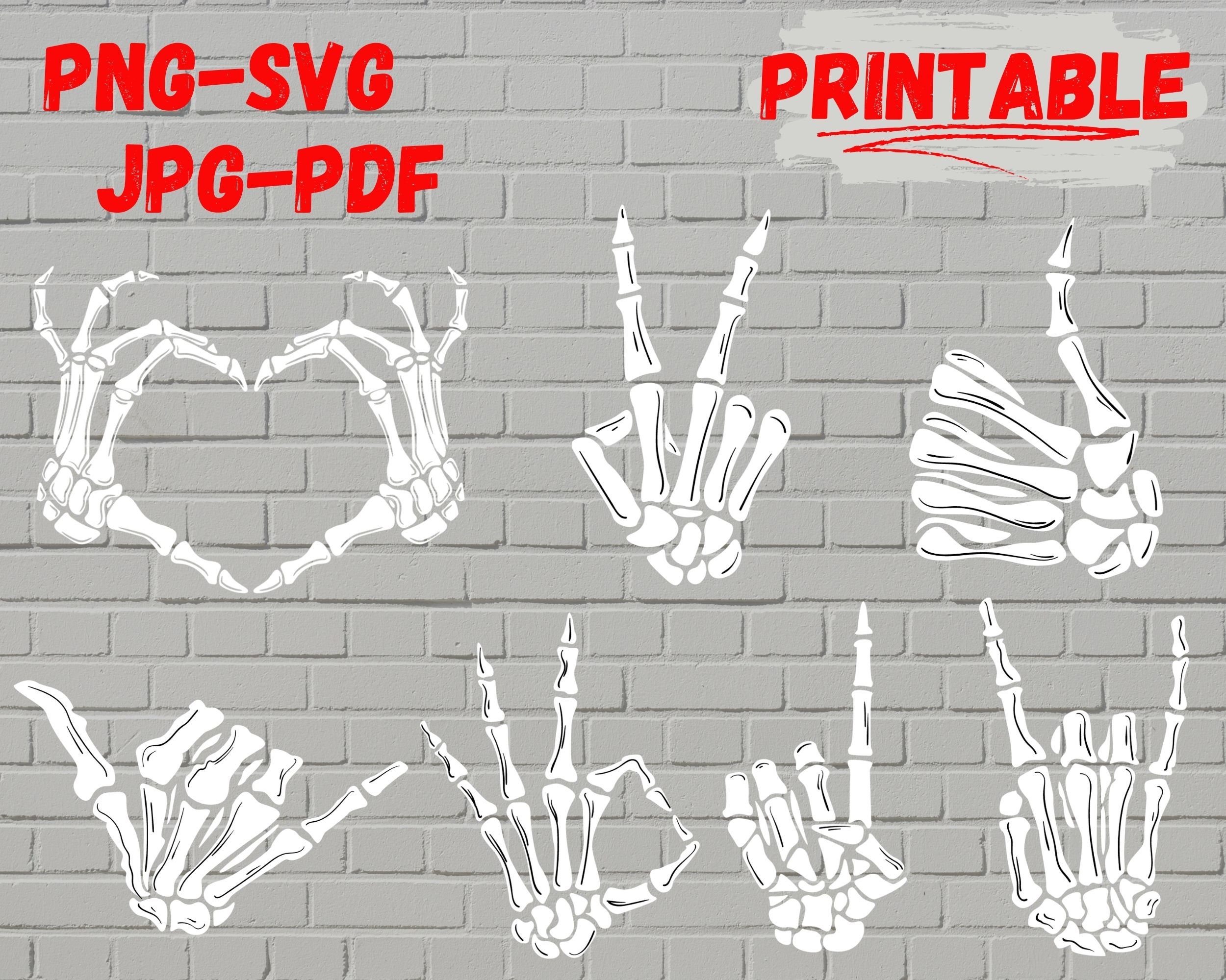Skeleton Hands Signs SVG Skeleton Hands Digital Download - Etsy