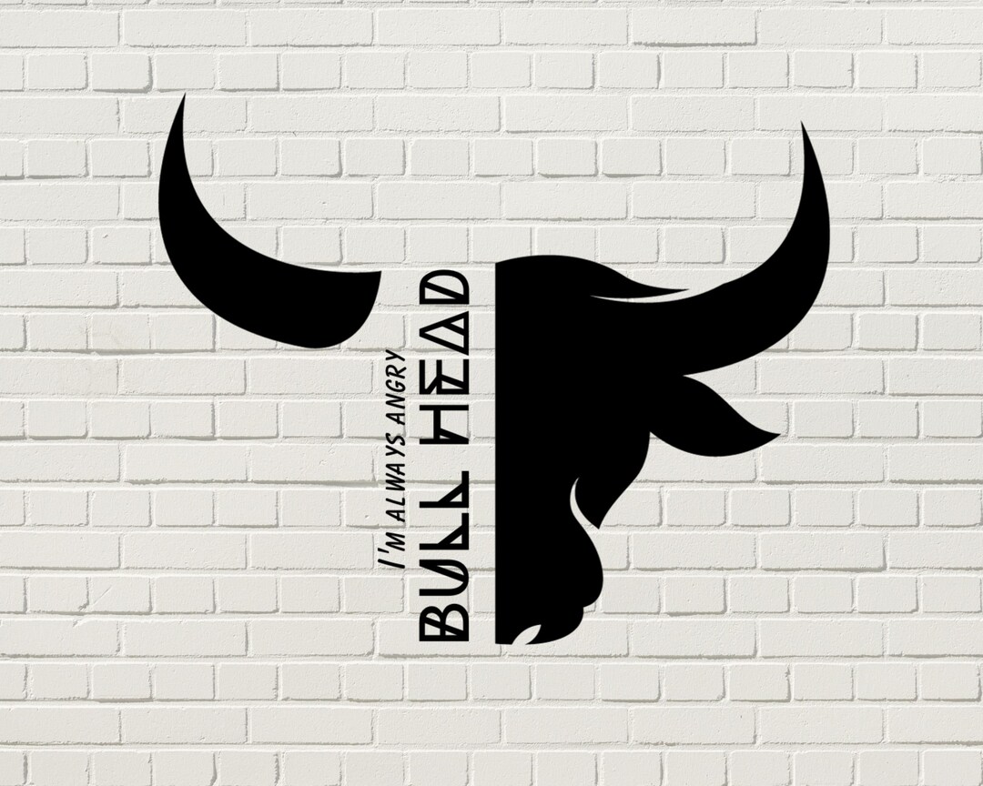 Bull Head SVG, Angry Bull Head, Digital Download, Texas Longhorn Head ...