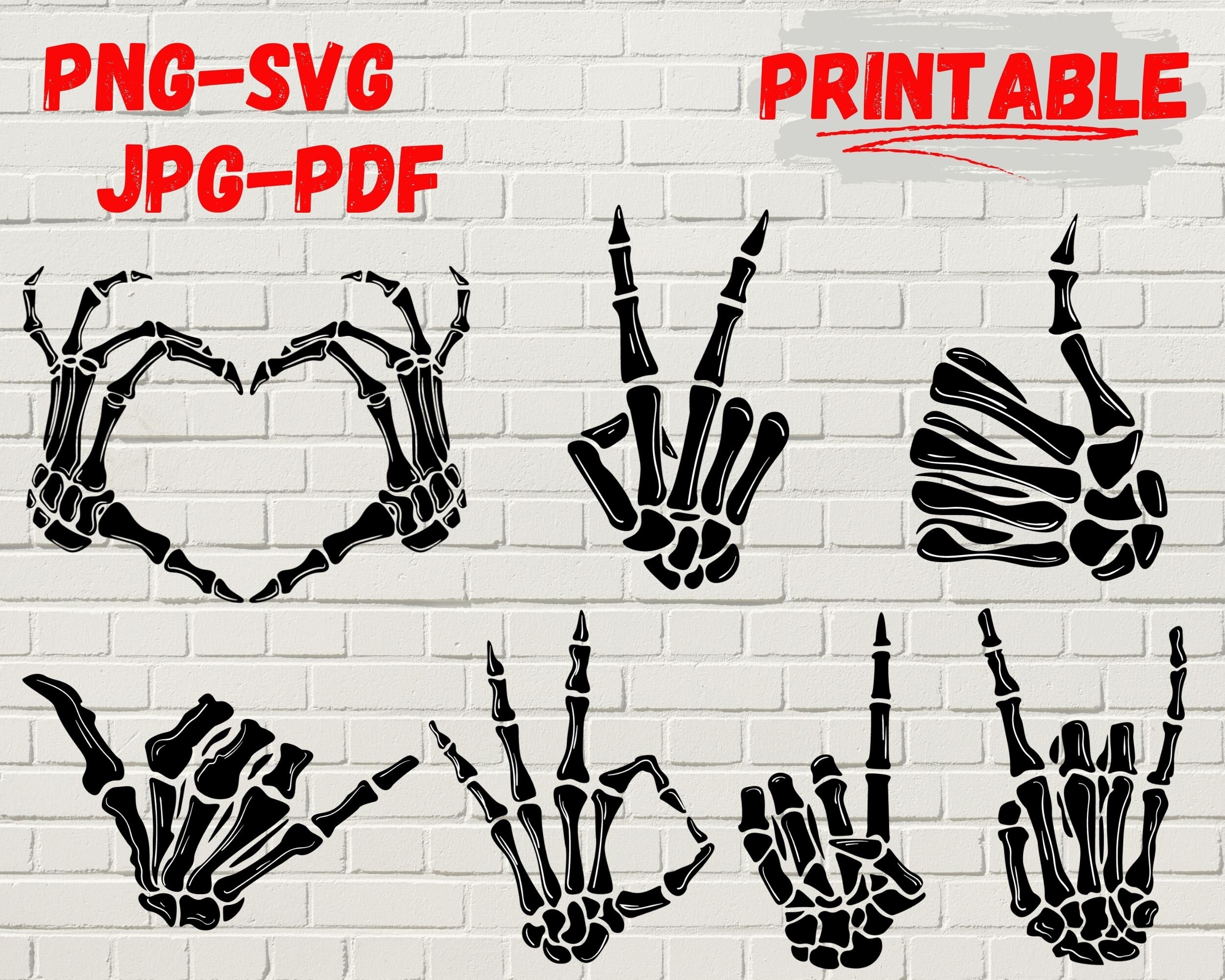 Skeleton Hands Signs SVG, Skeleton Hand Digital Download, Skeleton ...