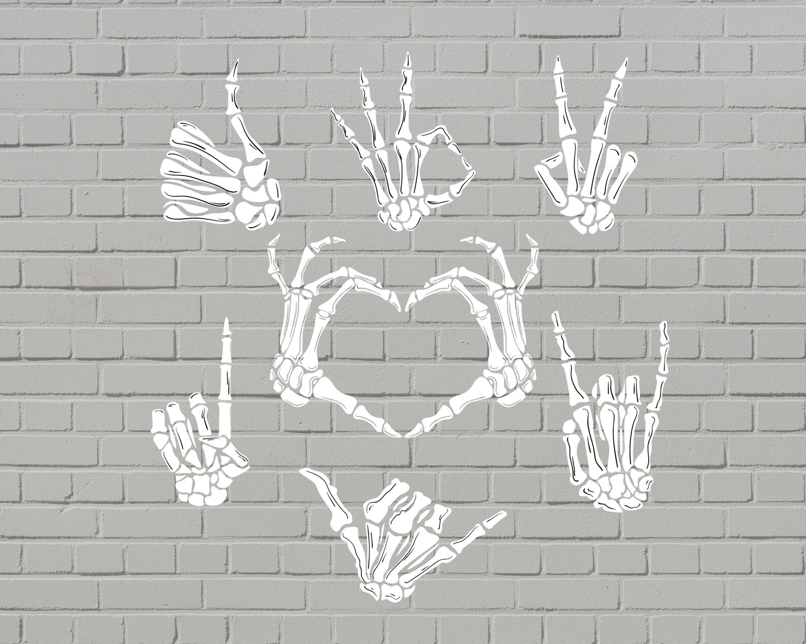 Skeleton Hands Signs SVG, Skeleton Hands Digital Download, Skeleton ...
