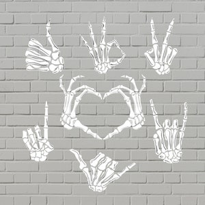 Skeleton Hands Signs SVG, Skeleton Hands Digital Download, Skeleton ...