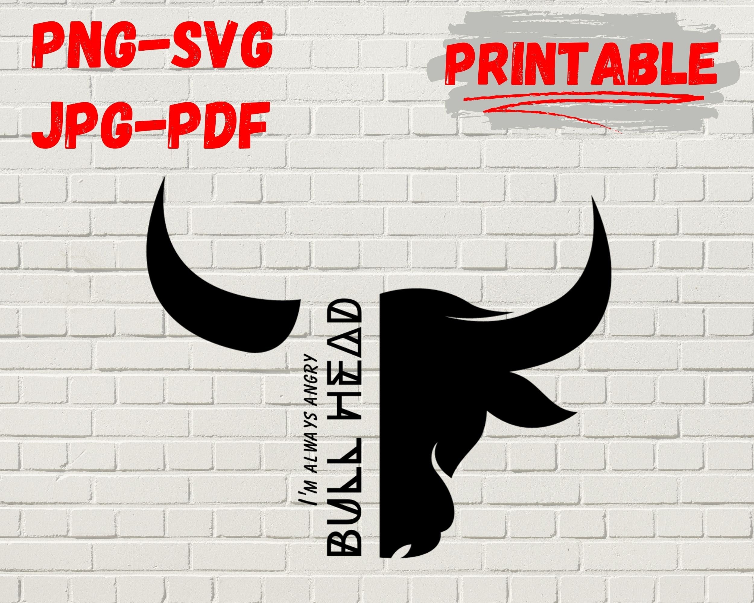 Bull Head SVG, Angry Bull Head, Digital Download, Texas Longhorn Head ...