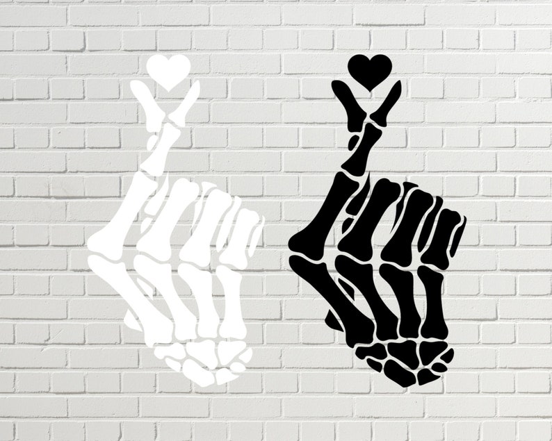 Skeleton Finger Bones Heart Hand SVG, Skeleton Finger Heart Digital ...
