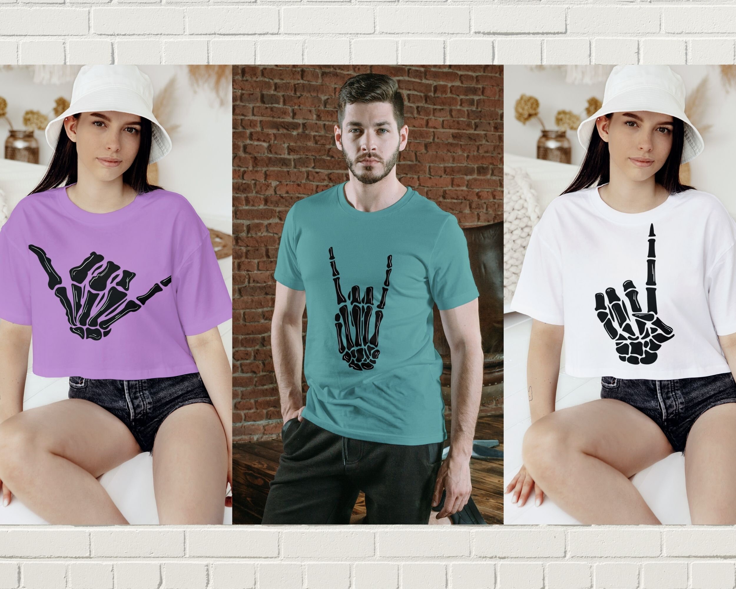 Skeleton Hands Signs SVG, Skeleton Hand Digital Download, Skeleton ...