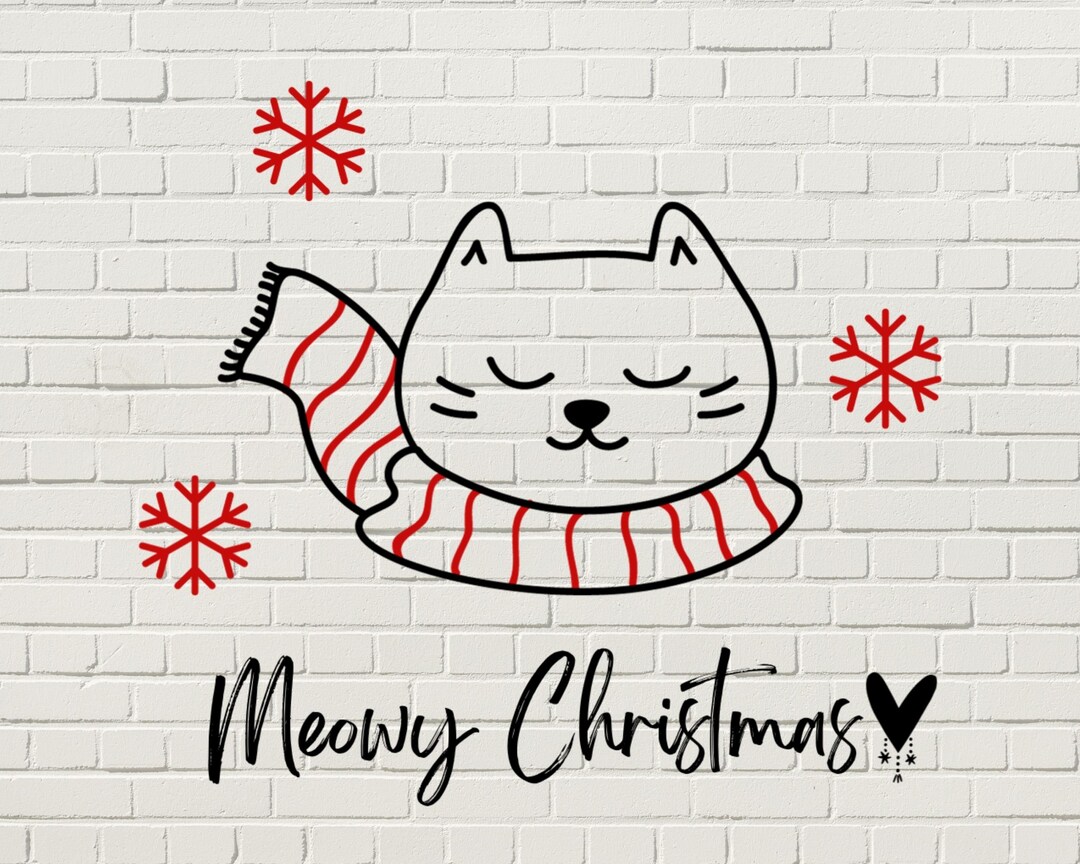 Meowy Christmas Svg, Cat Christmas Svg, Cat Merry Christmas Svg, Cat ...