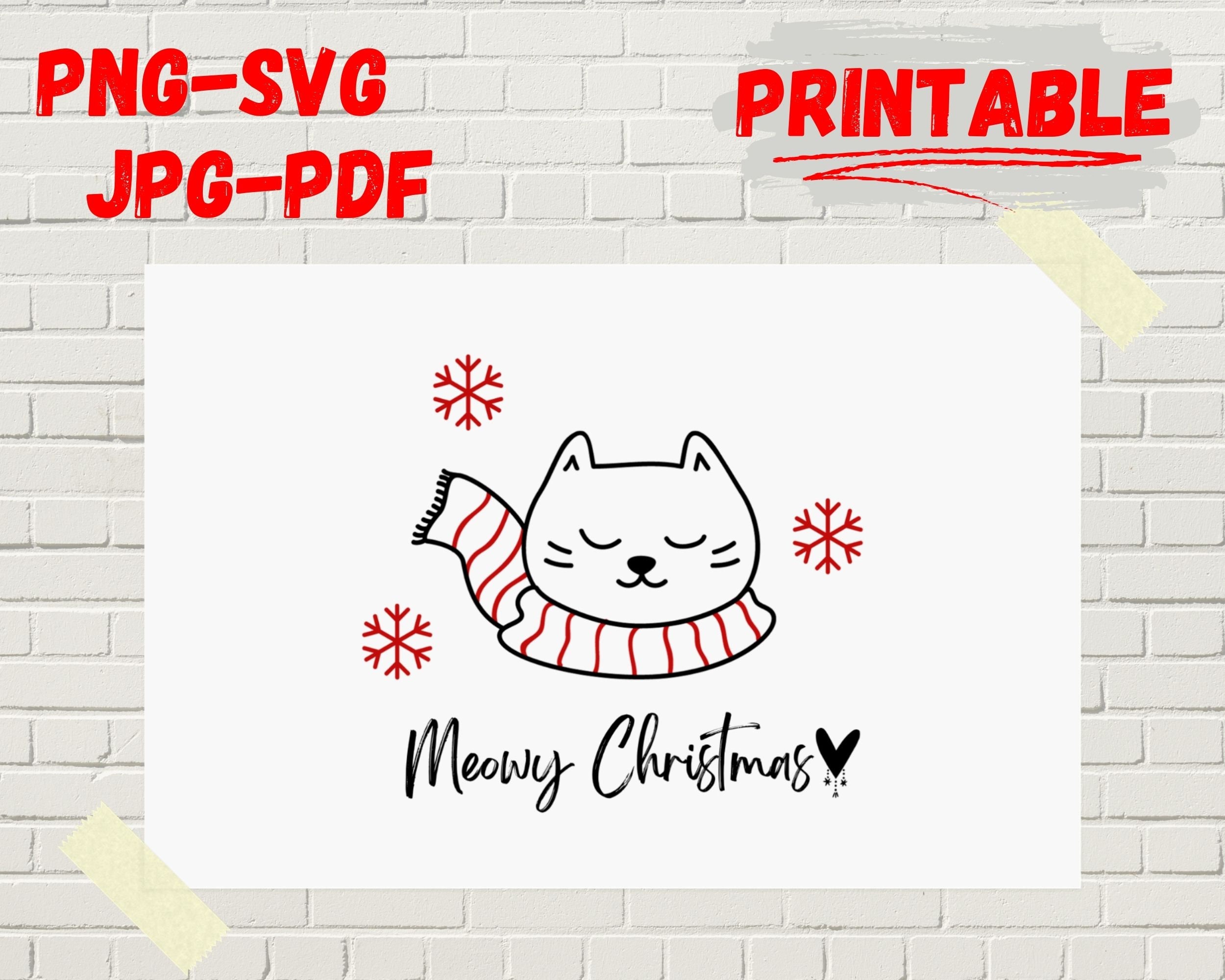 Meowy Christmas Svg, Cat Christmas Svg, Cat Merry Christmas Svg, Cat ...