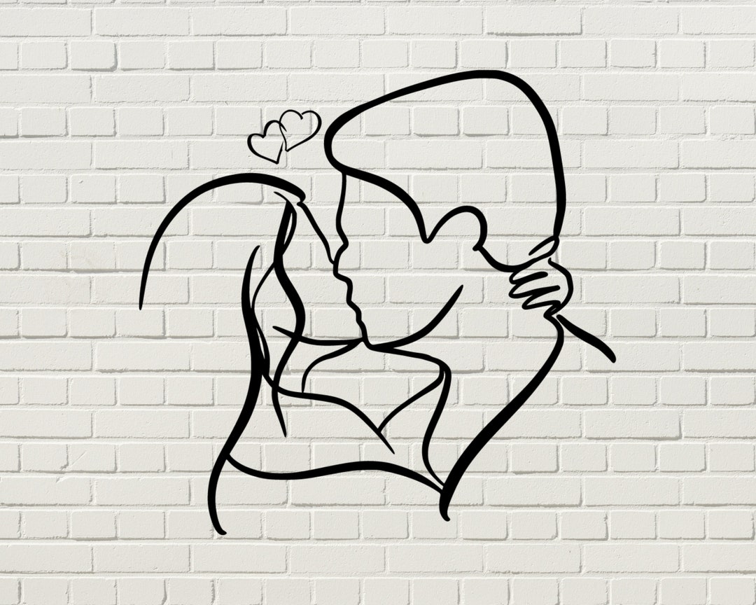 Couple Kissing Svg, Valentine Kissing Svg, Kissing Digital Download ...