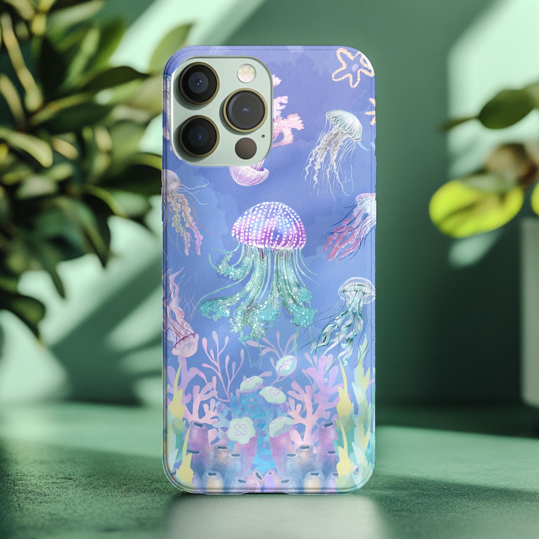 Jellyfish Phone Case, Ocean Themed Phone Case, Watercolor Underwater ...