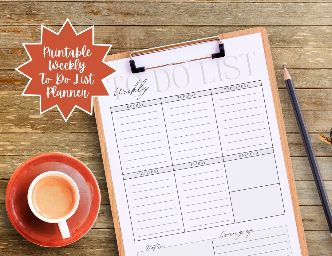 Printable to Do List, Simple Planner, Reusable Chore Chart, Instant ...